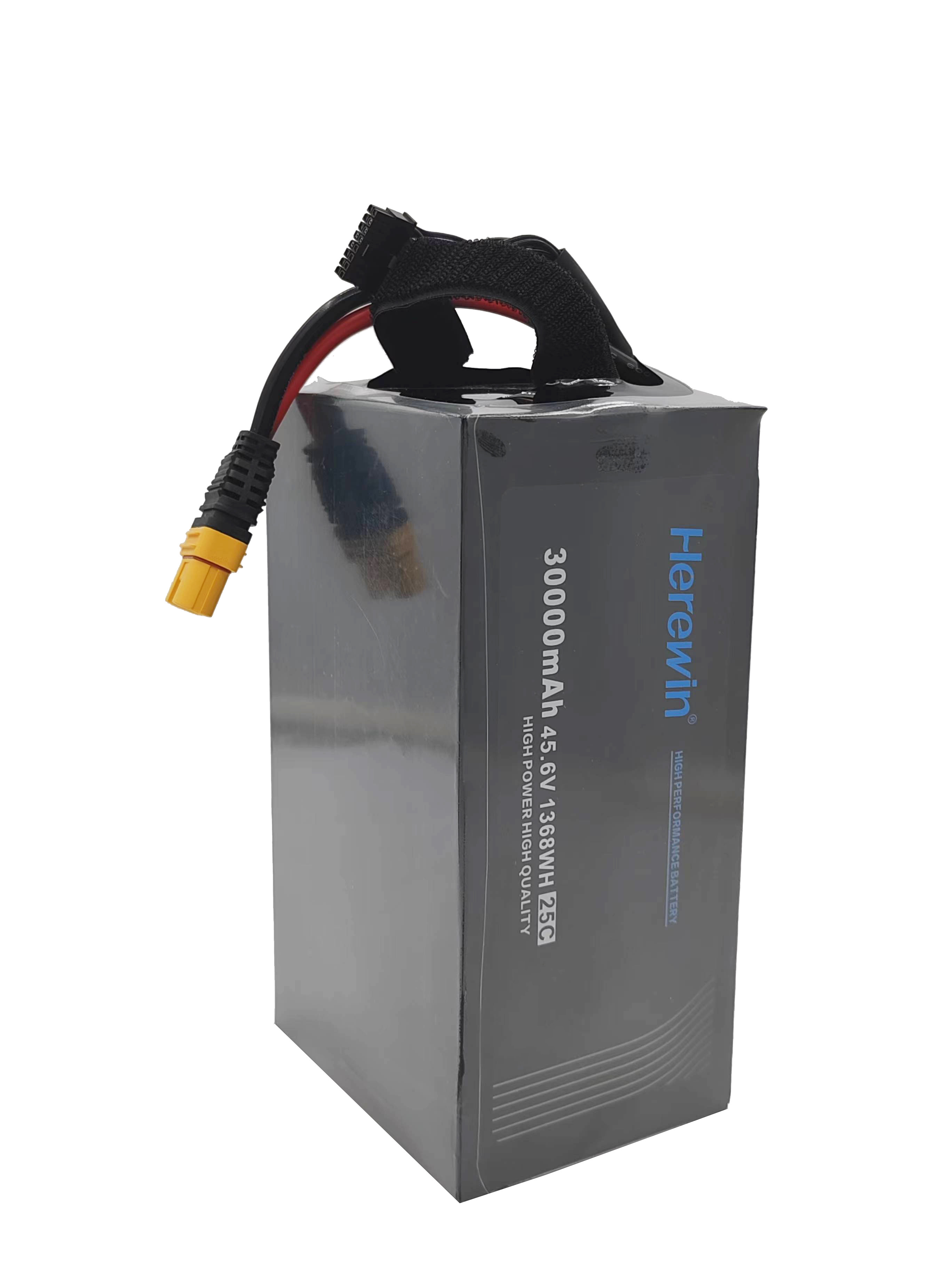 Soft Pack Herewin 12S 45.6V 30000mAh LiHv Uav Drone Battery 25C